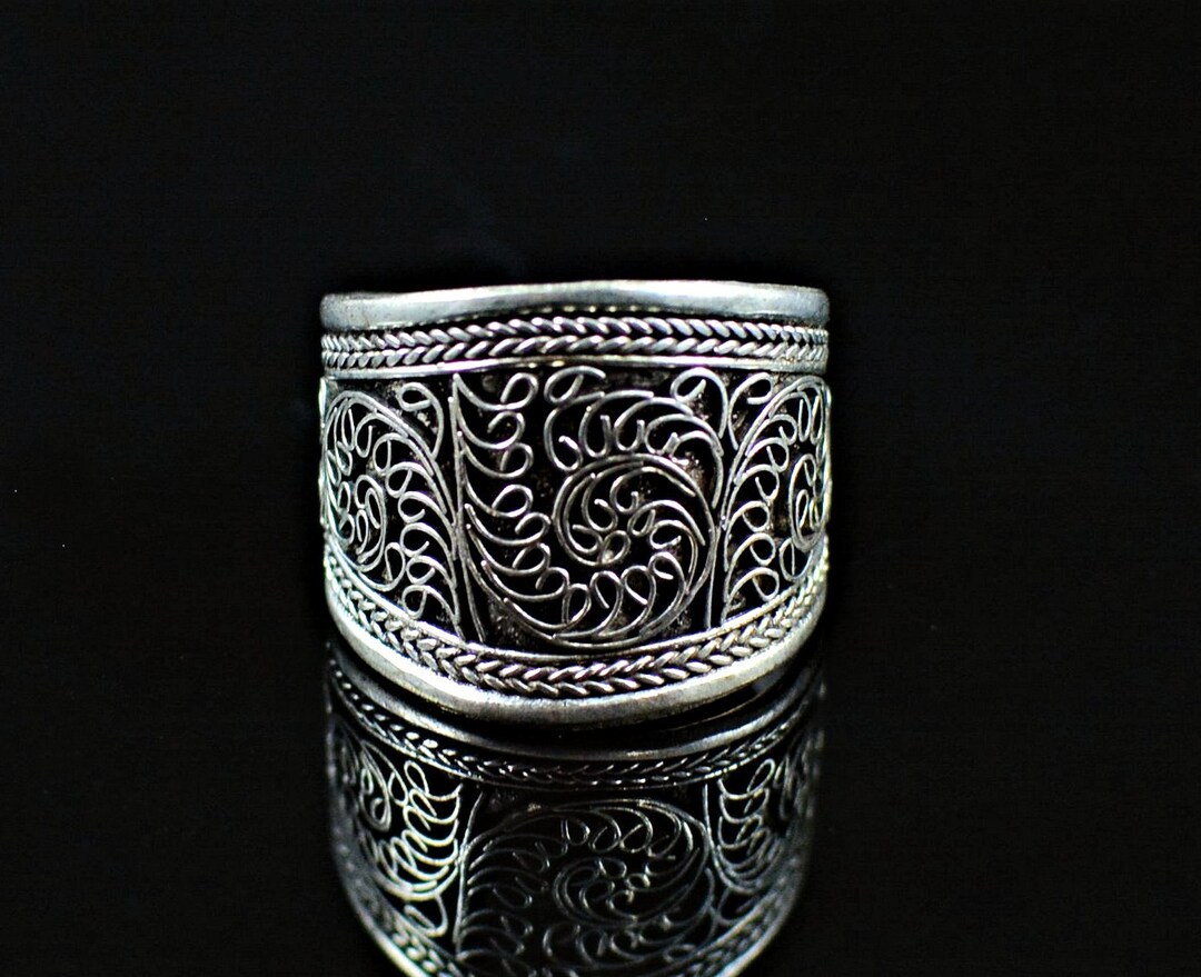 Tibetan Filigree Ring,nepali Ring,gypsy Ring,hippie Ring, Silver Tone ...