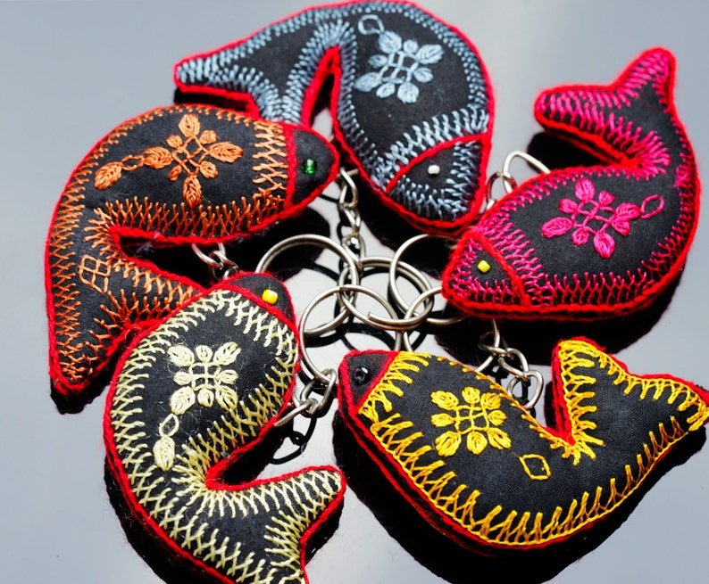 Colorful Keychainscute Key Chainfish Accessoriestribal - Etsy