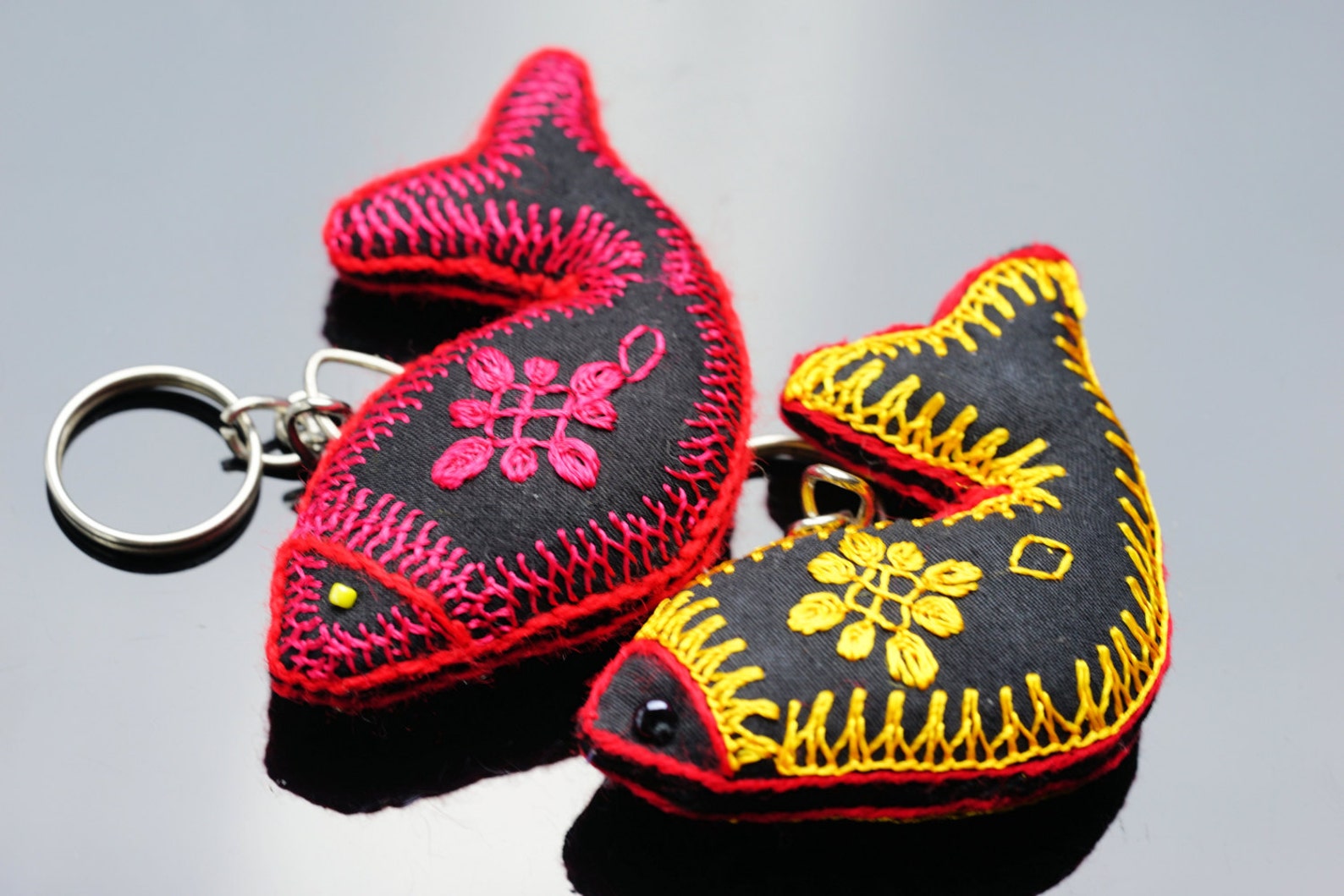 Colorful Keychainscute Key Chainfish Accessoriestribal - Etsy