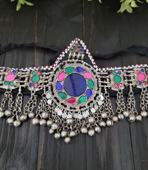 Blue Tribal Forehead Band,Belly Dance Jewelry,Gypsy H… - Gem