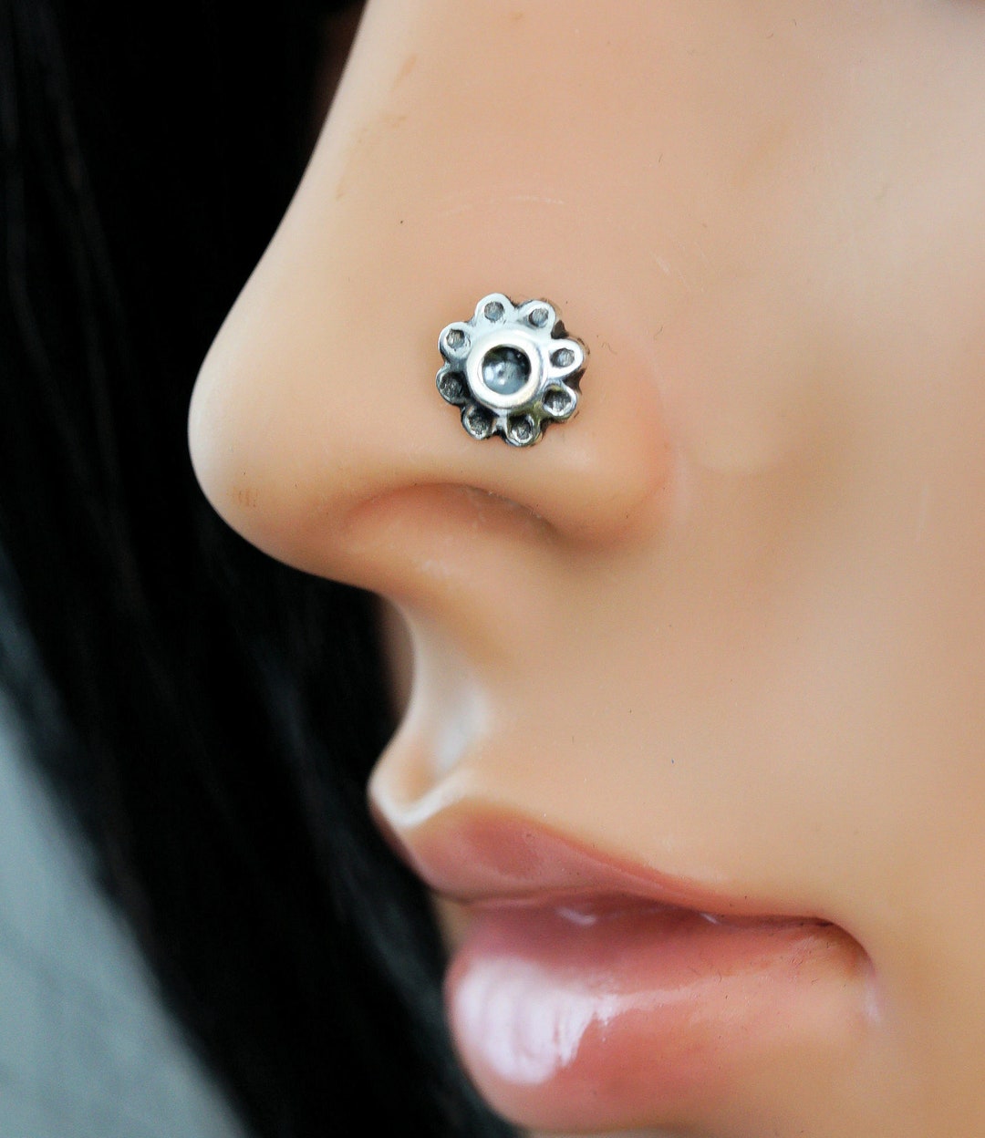Tribal Nose Stud,fine Silver Nose Pin,body Piercing Jewelry,.999 Silver ...