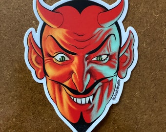 Devil Head Sticker | Etsy