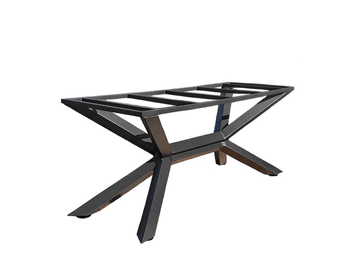 Dining Table Metal Base Trestle Table - Etsy