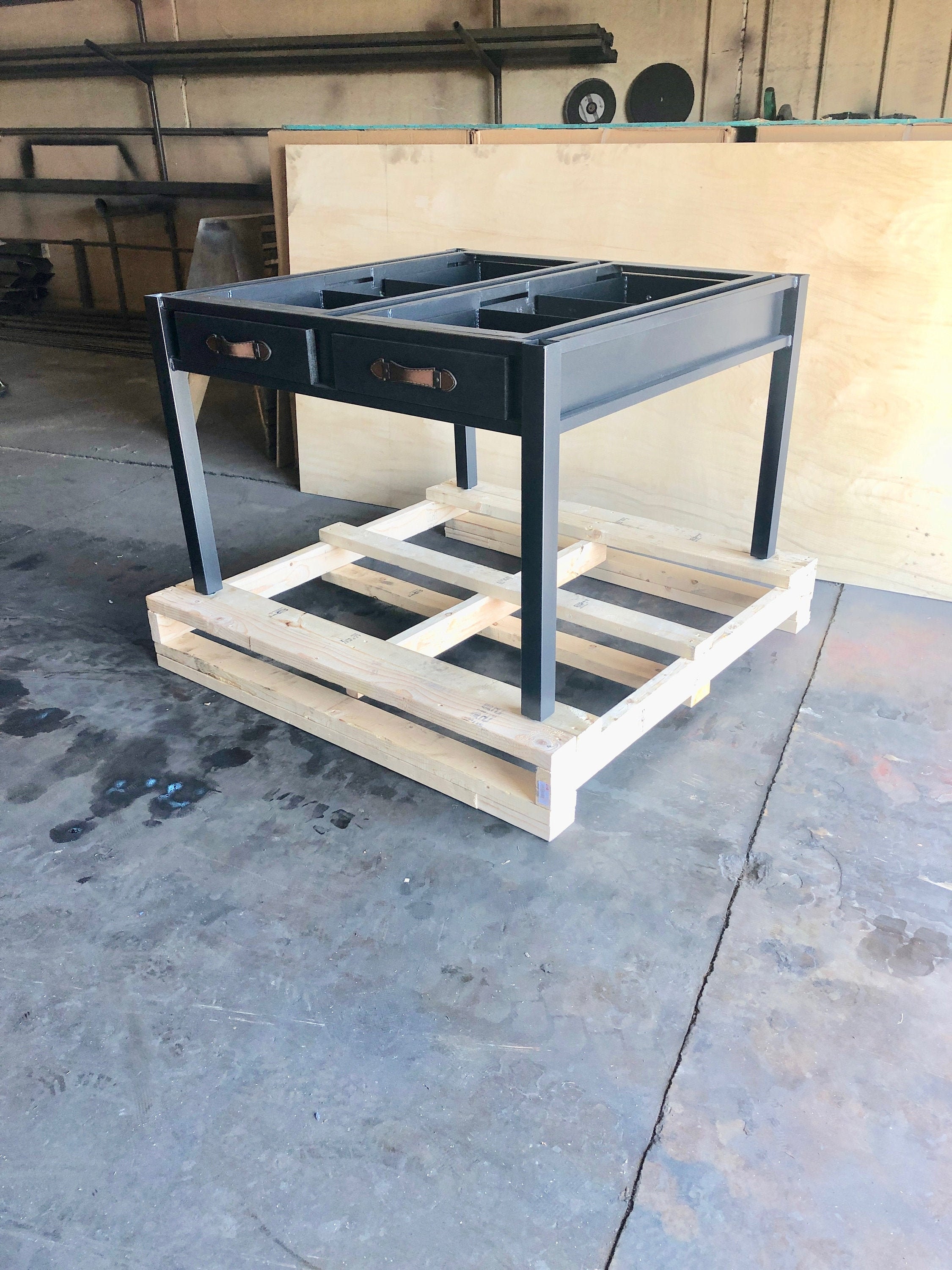 Small Industrial Computer Desk With Drawers Desk With | Etsy
