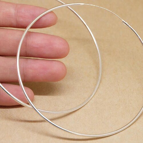 100 Mm Extra Large Sterling Silver Hoop Earrings Big Hoops | Etsy