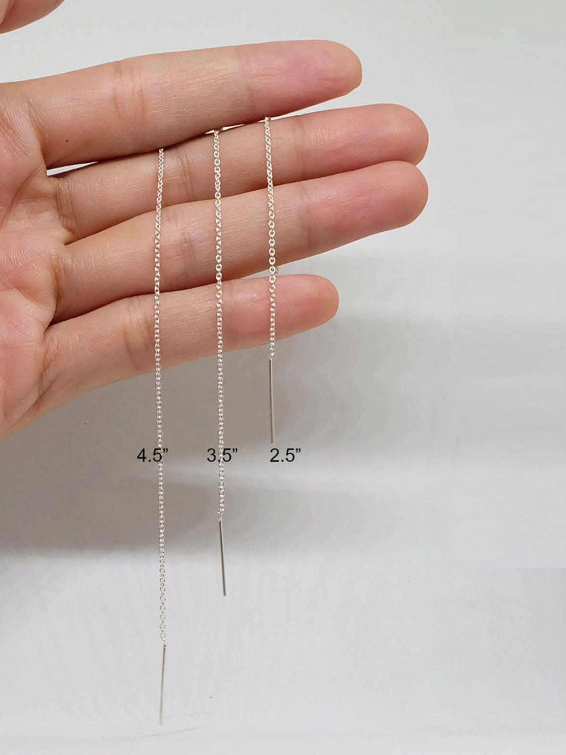 Open Circle Tiny Bar Sterling Silver Threader Earrings - Etsy