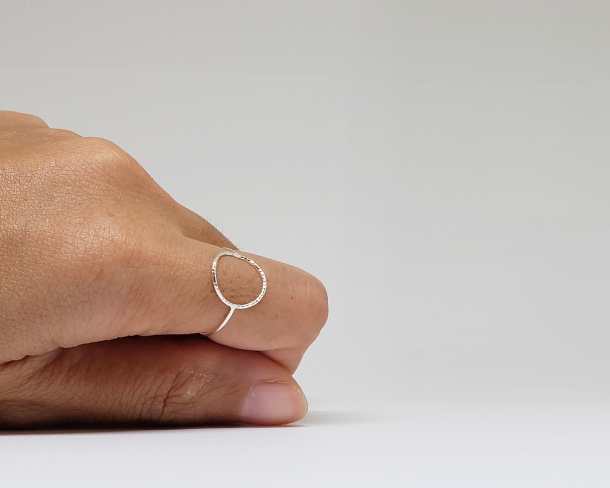 Open Circle Sterling Silver Ring | Etsy