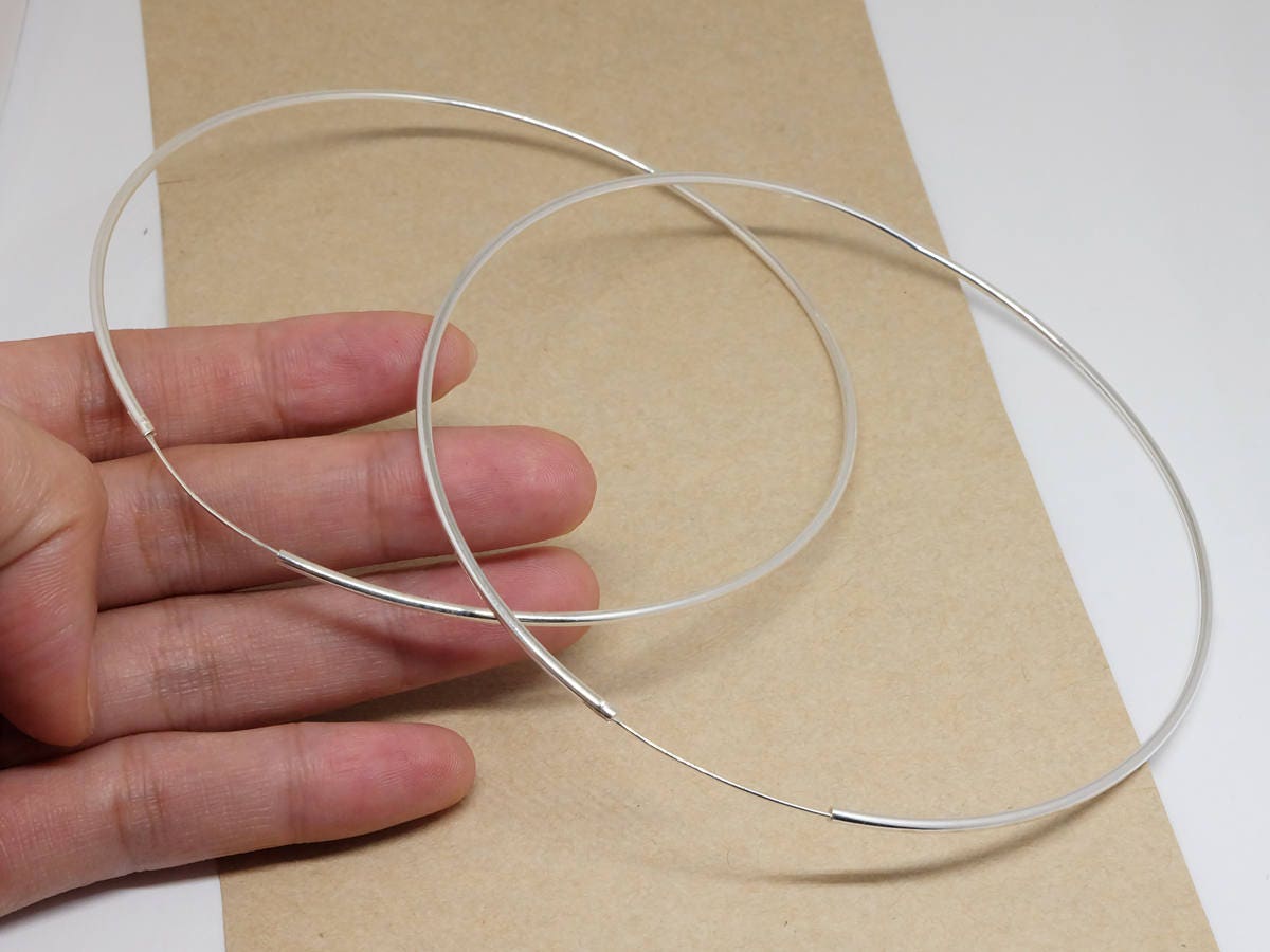 100 Mm Extra Large Sterling Silver Hoop Earrings Big Hoops | Etsy