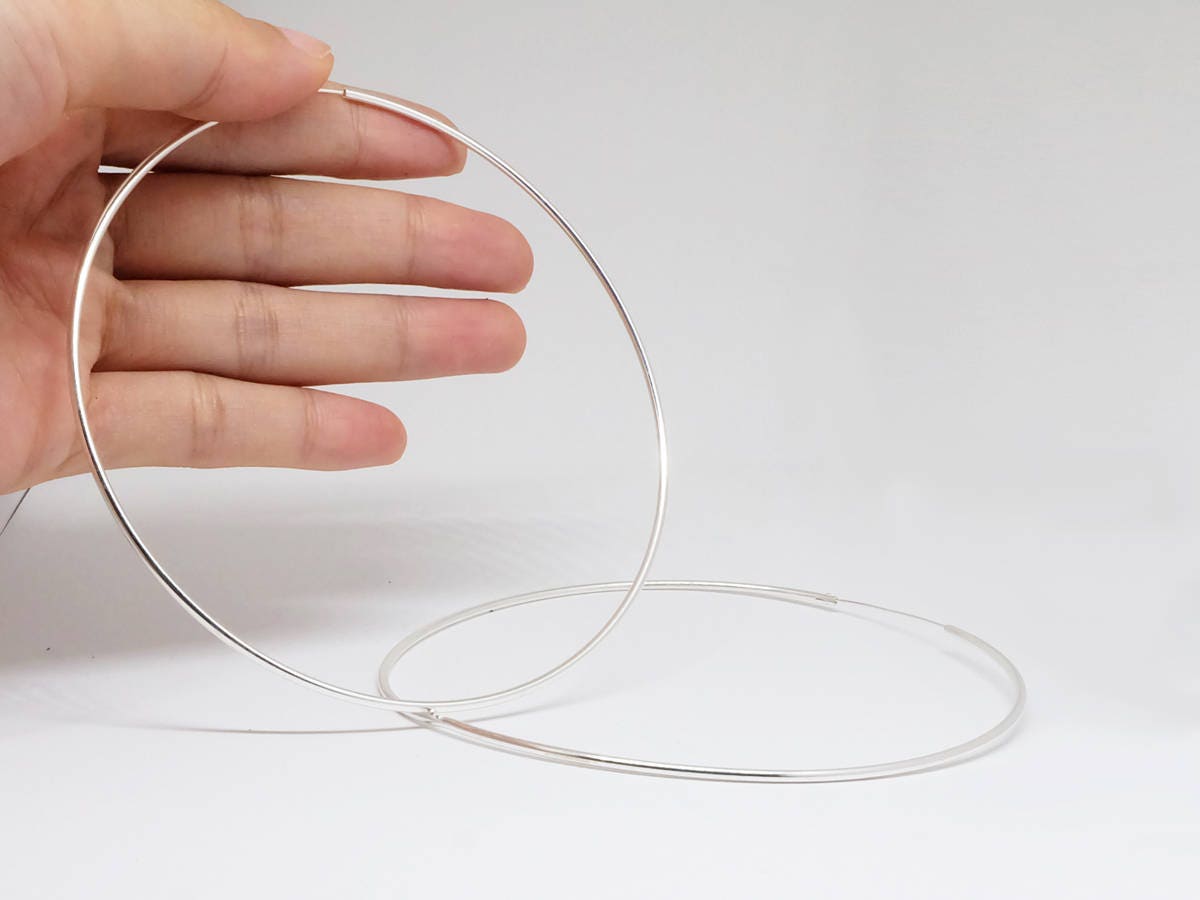 100 Mm Extra Large Sterling Silver Hoop Earrings Big Hoops - Etsy