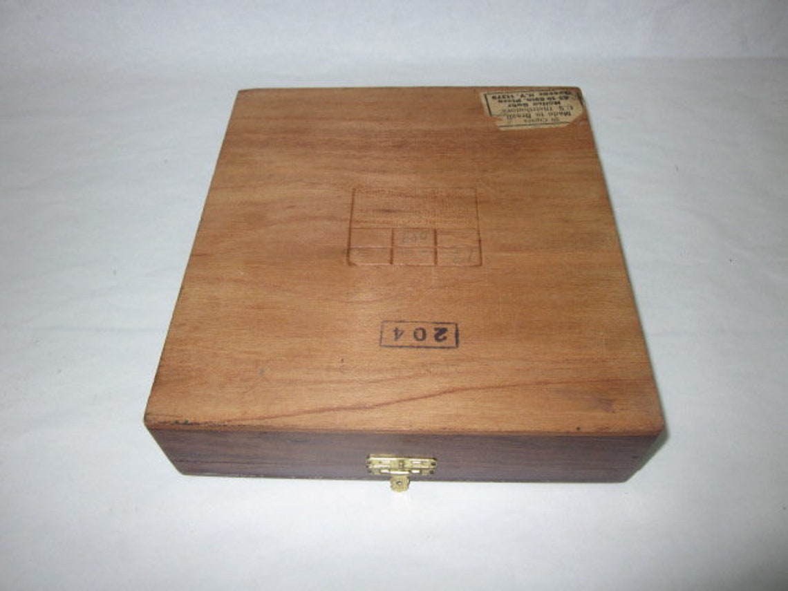 Vintage Wood Cigar Box Colombo, Hand Made in Brasil, Man Cave, Tobacco ...