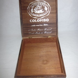 Vintage Wood Cigar Box Colombo, Hand Made in Brasil, Man Cave, Tobacco ...