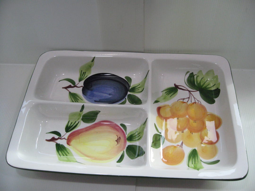 Italian Porcelain Segmented Rectangular Serving Dish, Handmade in Italy ...