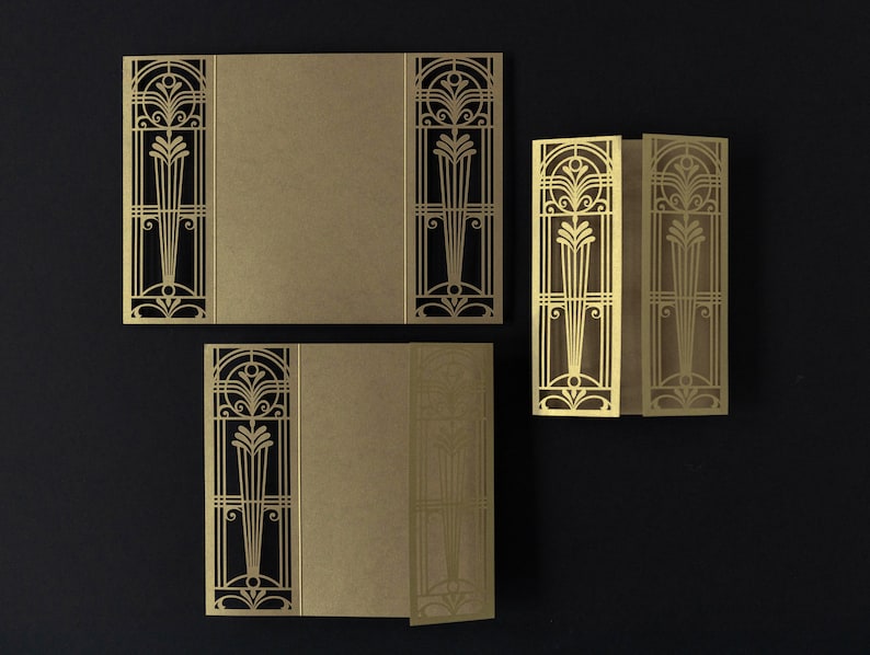 Gold Art Deco Great Gatsby Gatefold Wedding Laser Cut Covers - Etsy