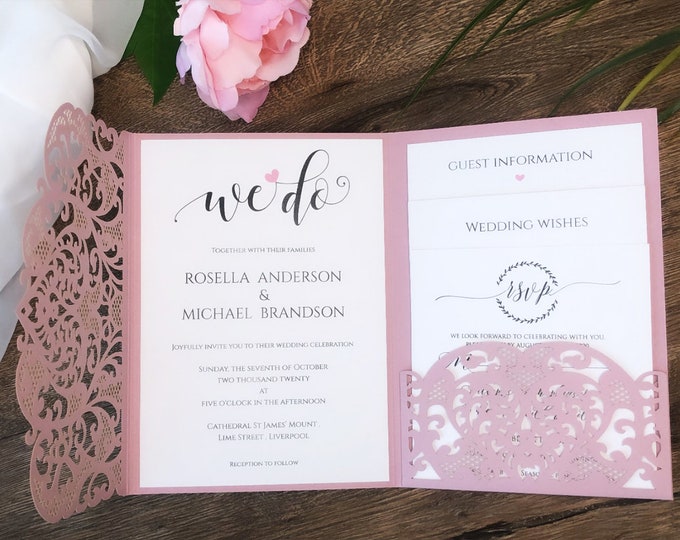 Victoria Luxury Folding Wedding Invitations & Save the Date. Rich and ...