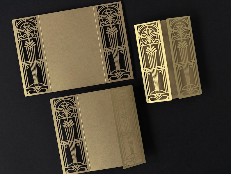 Gold Art Deco Great Gatsby Gatefold Wedding Laser Cut Covers - Etsy