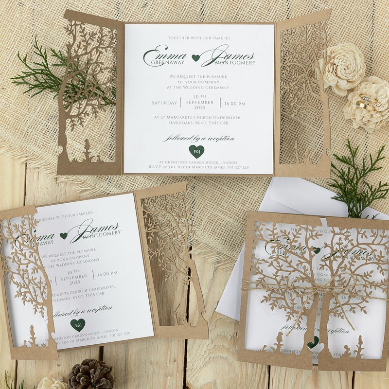 Kraft Wedding Invitation - Etsy