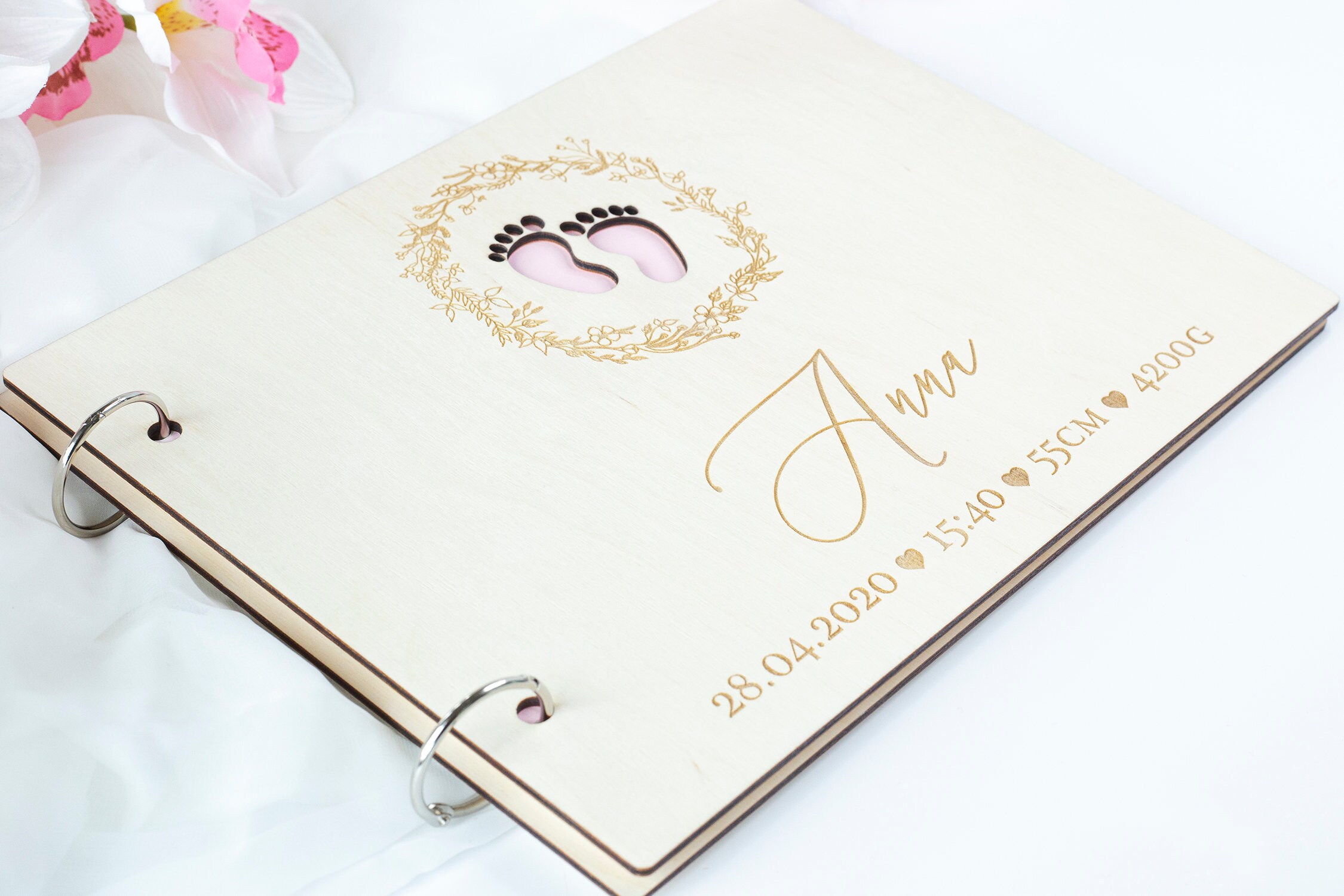 Beautiful Baby Wooden Memory Book Photo Album With - Etsy