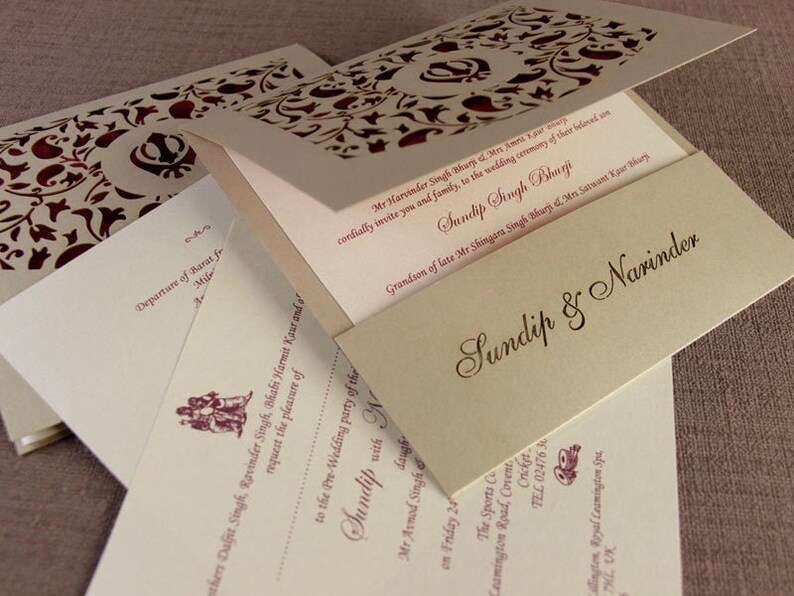Filigrane Laser cut Lace Sikh Fold Indisch Hindu Asiatische ...