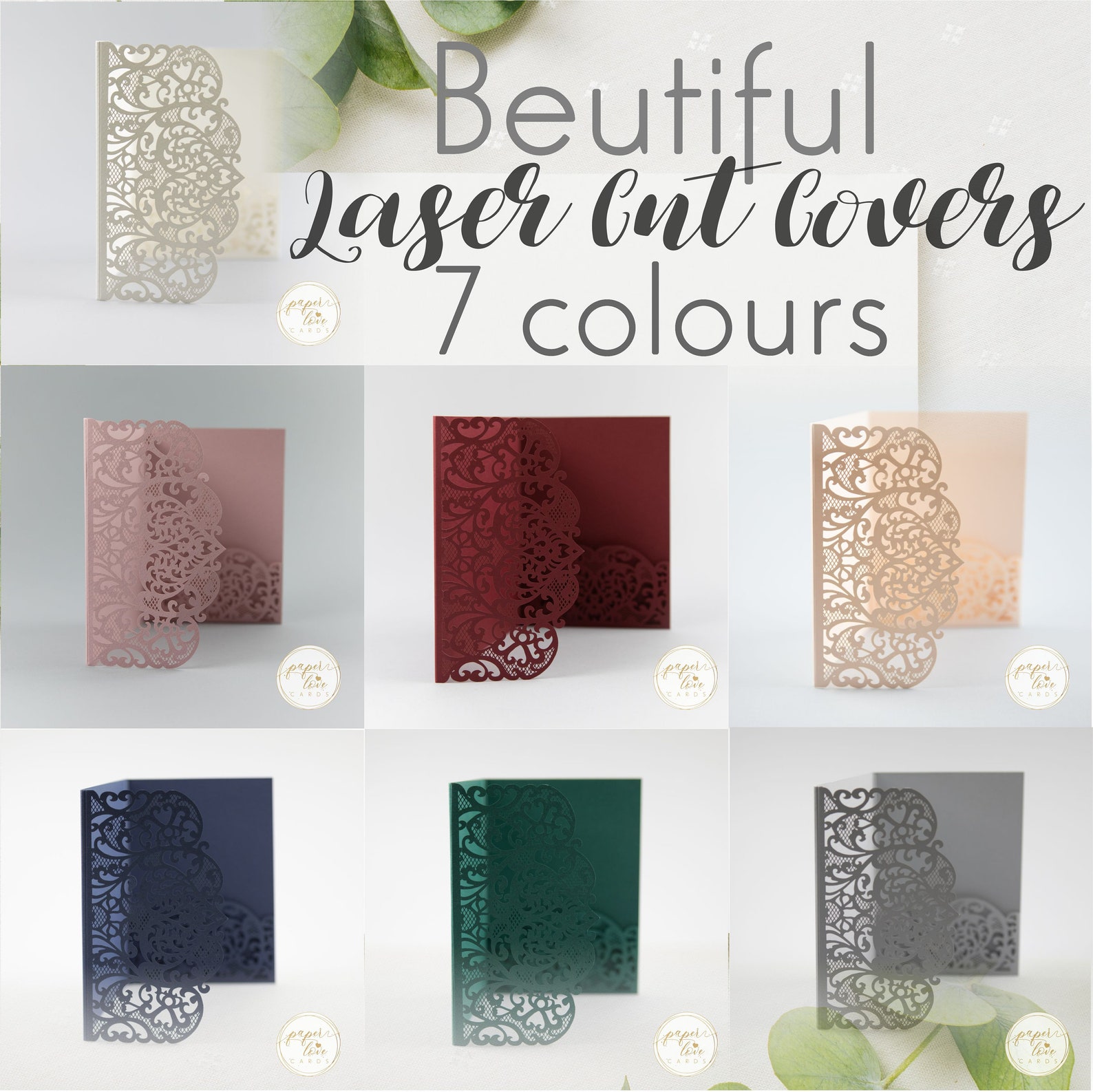 Laser Cut Covers ONLY Pocket Fold Invitations 7 Colours | Etsy