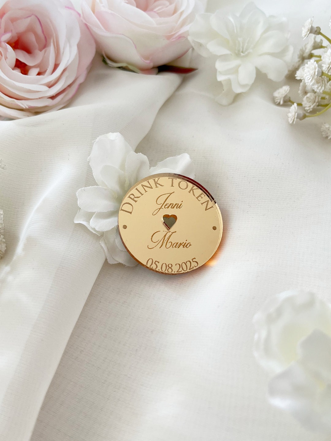 Luxury Wedding Favours, Personalised Drinks Token, Free Drink Tokens ...