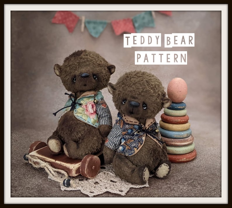 Artist Teddy Bear Sewing Pattern. PDF JPEG Format. Artist Teddy Bear ...