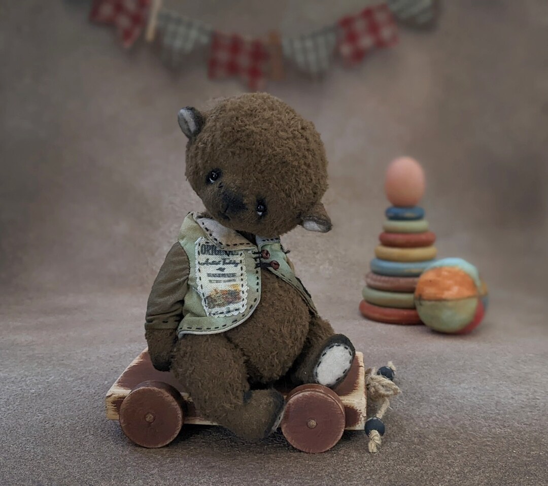 Dark Brown Artist Teddy Bear. Small Teddy Bear. Handmade OOAK ...