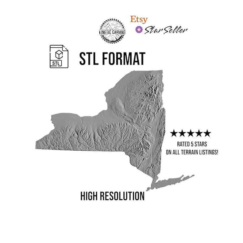 New York State Map 3d - Etsy