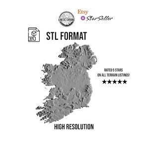 3D STL Model of Ireland for 3D Printing, CNC Woodworking - Etsy