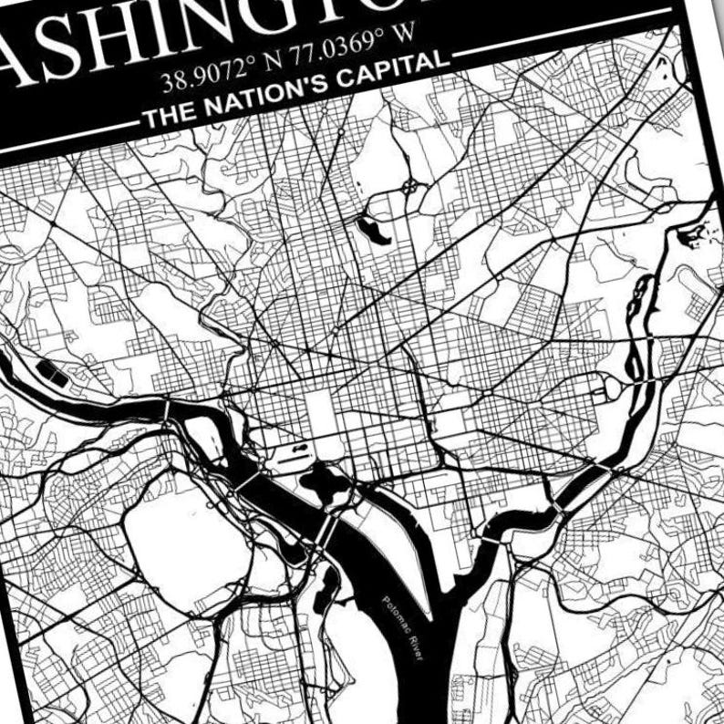 Washington D.C. City Map SVG File for Woodworking, CNC, Printing and ...