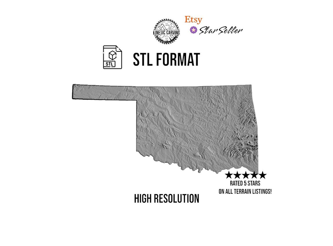 Oklahoma 3D STL | 3D CNC Carving File, Wood Relief Art, 3D Printing ...