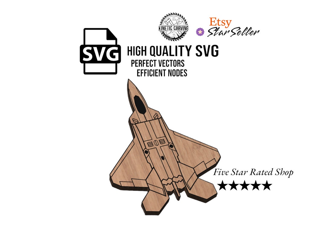 F-22 Raptor SVG File for Woodworking, CNC, Printing and Lasering - Etsy