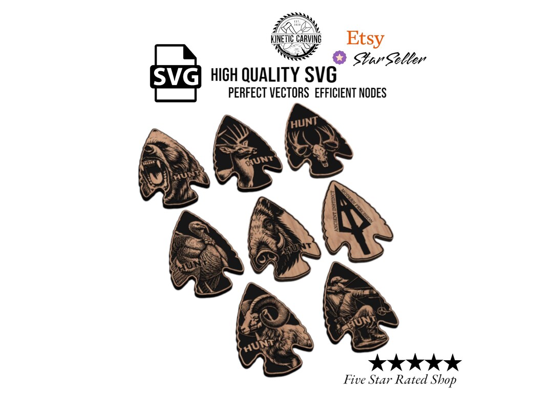 Arrowhead Hunting Combo Pack Bundle SVG for Woodworking, CNC, Printing ...
