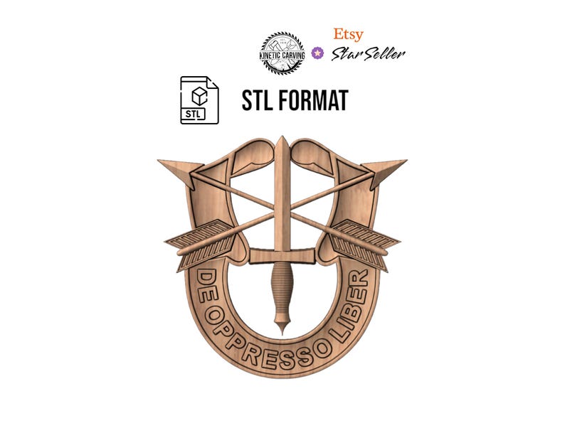 Special Forces Crest STL | 3D CNC Carving File, Wood Relief Art, 3D ...