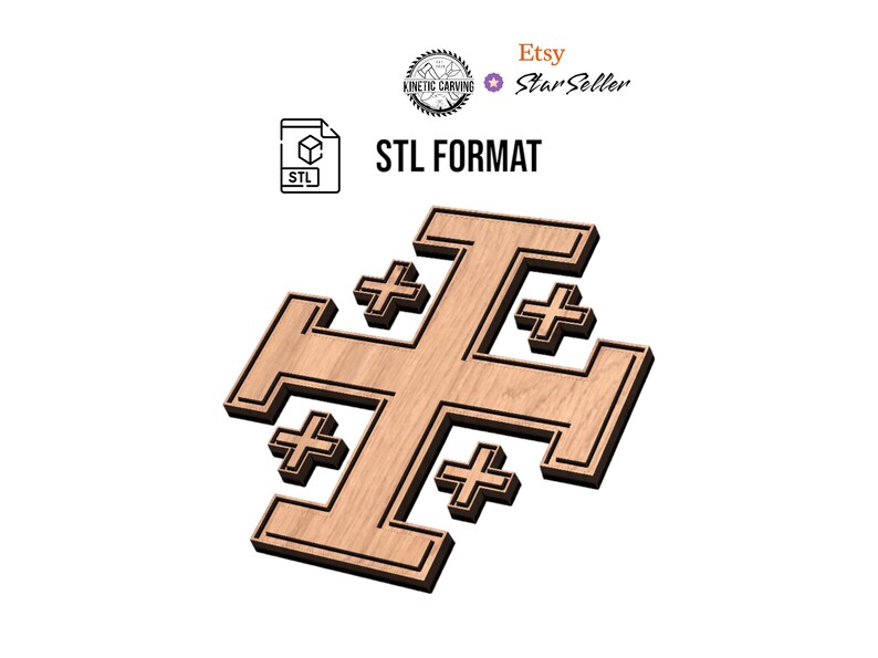 Jerusalem Cross STL and SVG File for Woodworking, CNC, Printing and ...