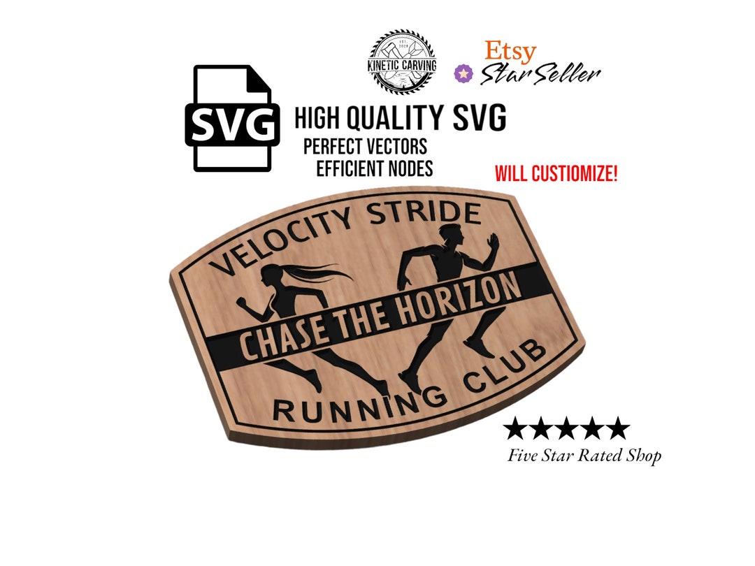 Running Club Design SVG File for Woodworking, CNC, Printing and ...