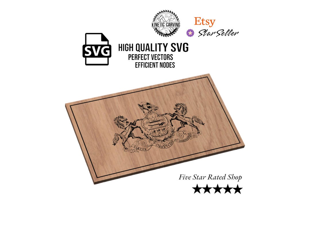 Pennsylvania State Flag SVG File for Woodworking, CNC, Printing and ...