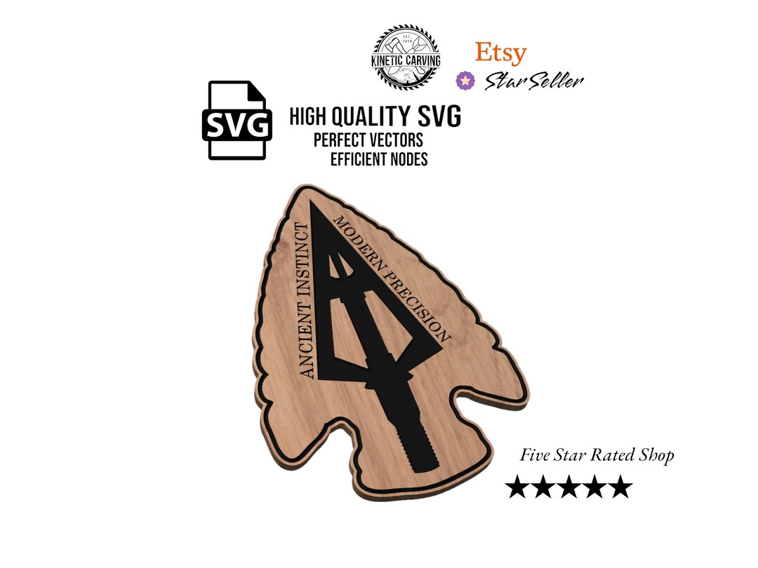 Modern & Primitive Hunting Arrowhead SVG File for Woodworking, CNC ...