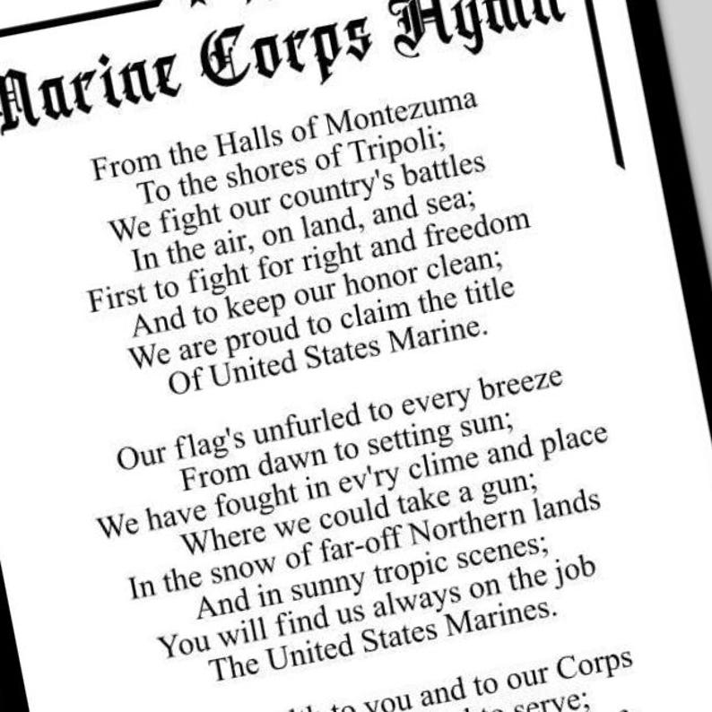 Marine Corps Hymn SVG | Military CNC Laser Cut File, Wood Wall Art ...