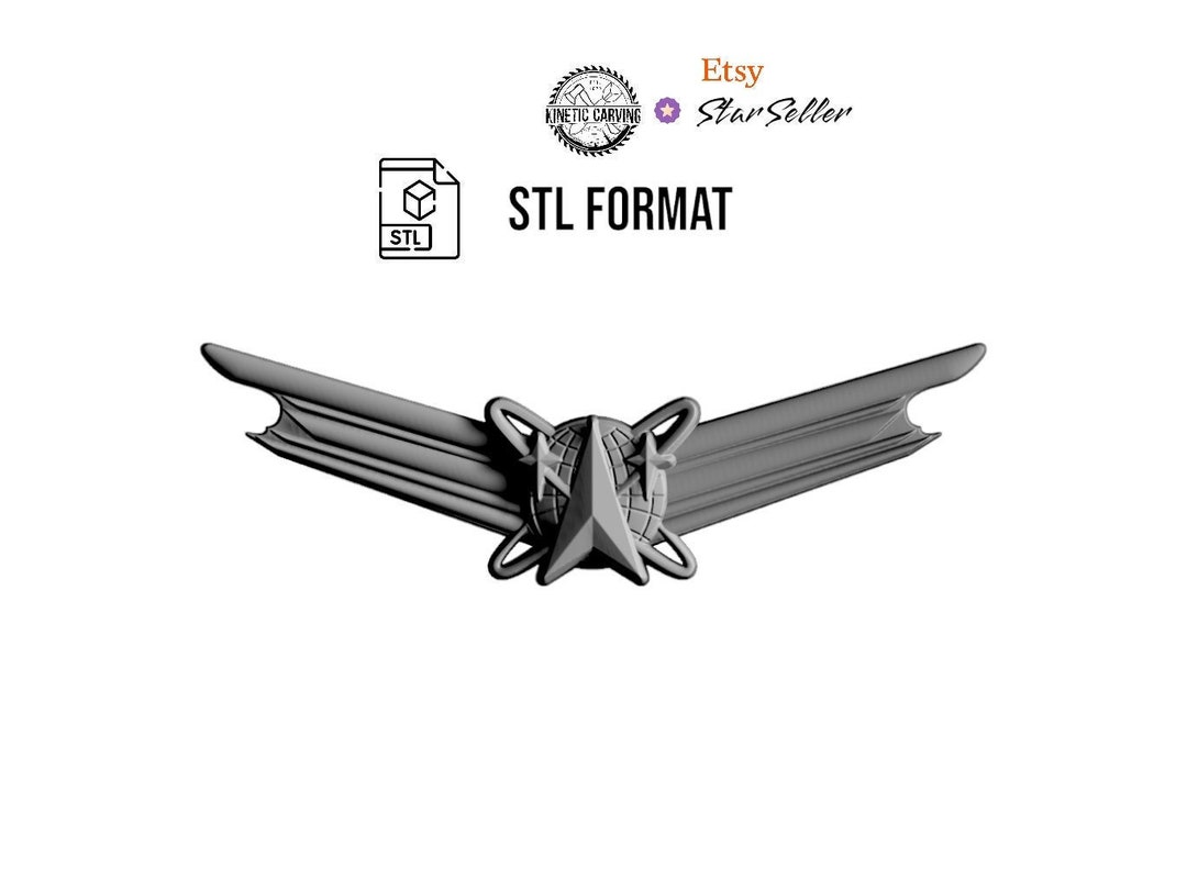 U.S. Military Space Operations Badge (basic) STL for 3D Printing, CNC ...