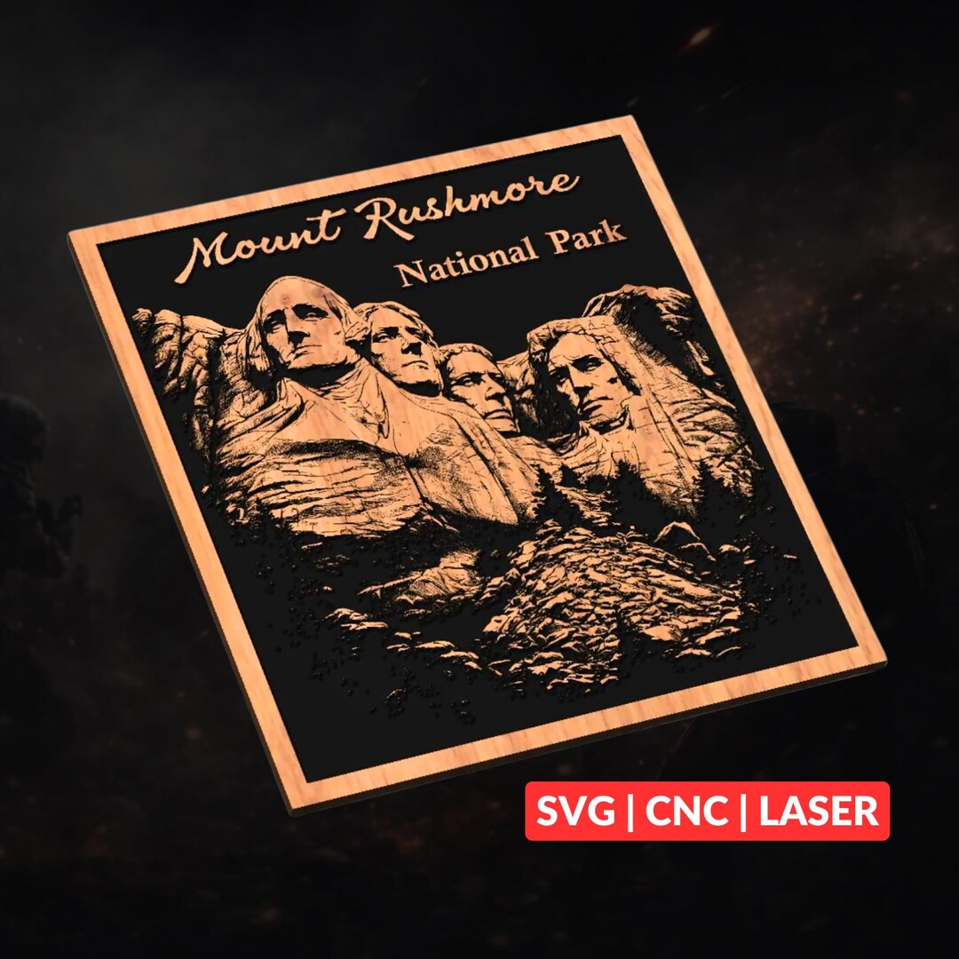 Mount Rushmore SVG | CNC Laser Cut File, Wood Wall Art, Glowforge ...