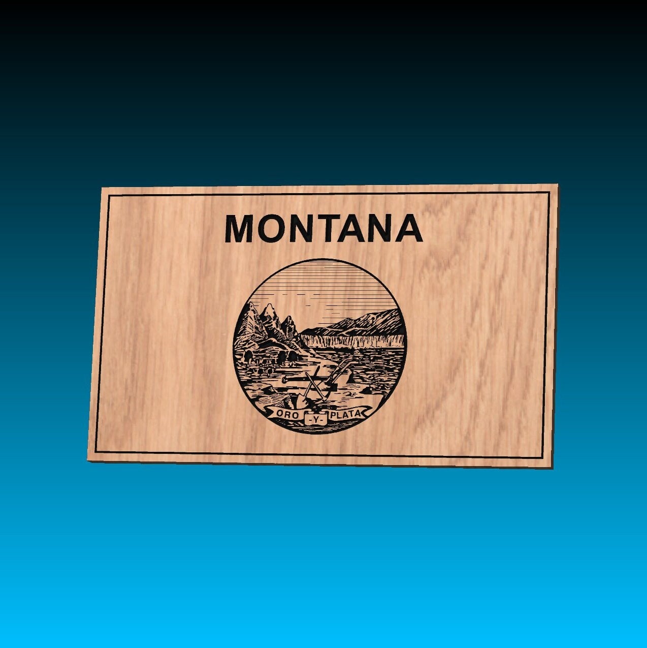 Montana State Flag SVG File for Woodworking, CNC, Printing and Lasering ...