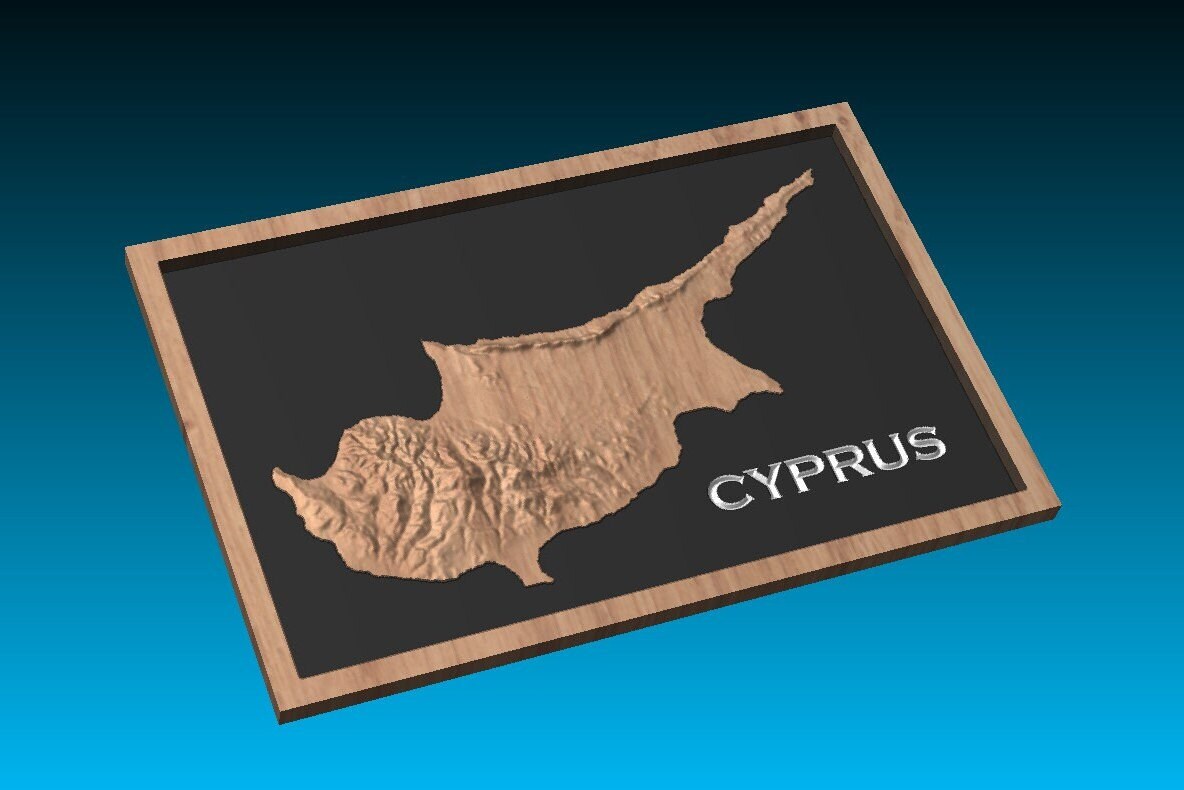 3D STL Model of Cyprus for 3D Printing, CNC Woodworking - Etsy