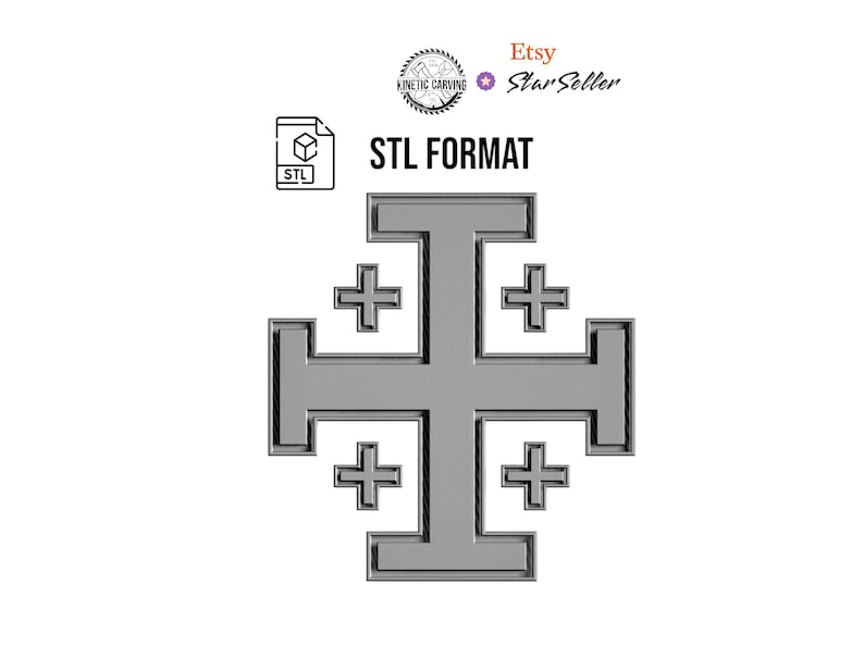 Jerusalem Cross STL and SVG File for Woodworking, CNC, Printing and ...