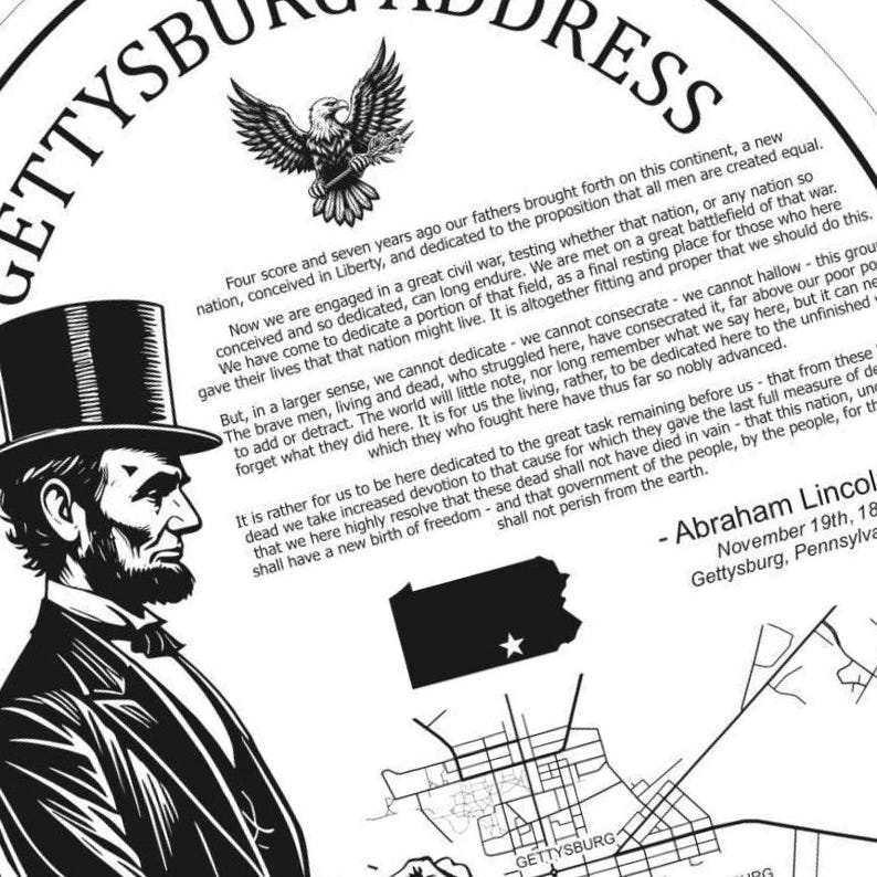 Abraham Lincoln Gettysburg Battle SVG | CNC Laser Cut File, Wood Wall ...