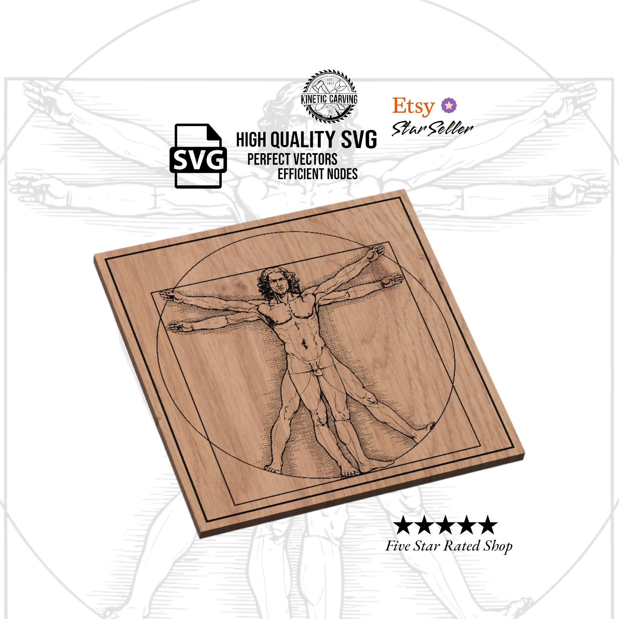 Vitruvian Man SVG: Digital Vector File for CNC, Woodworking, Laser ...