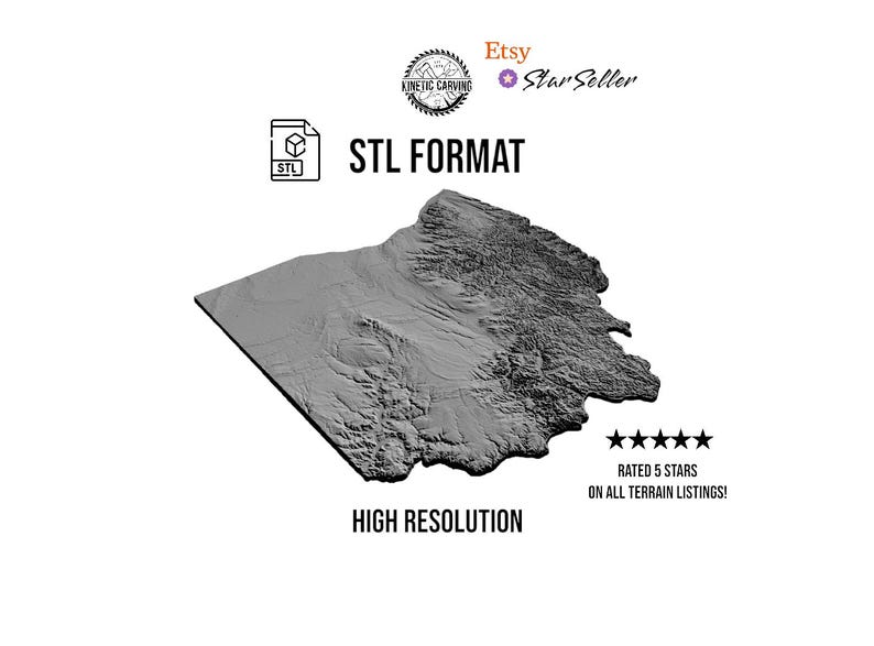 Ohio Terrain 3D Topographic Map STL | 3D CNC Carving File, Wood Relief ...