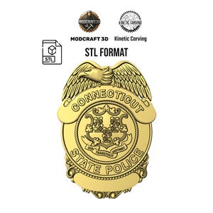 Connecticut State Police Badge STL File – 3D Model for CNC & Printing ...