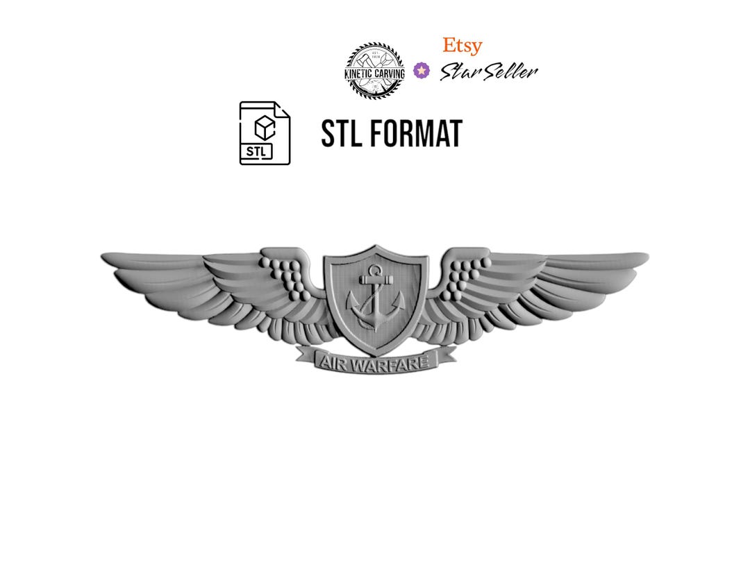 U.S. Navy Aviation Warfare Badge 3D STL Model (digital Download) - Etsy