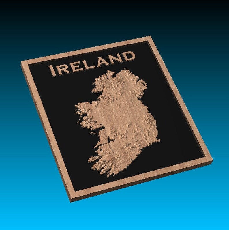 3D STL Model of Ireland for 3D Printing CNC Woodworking - Etsy
