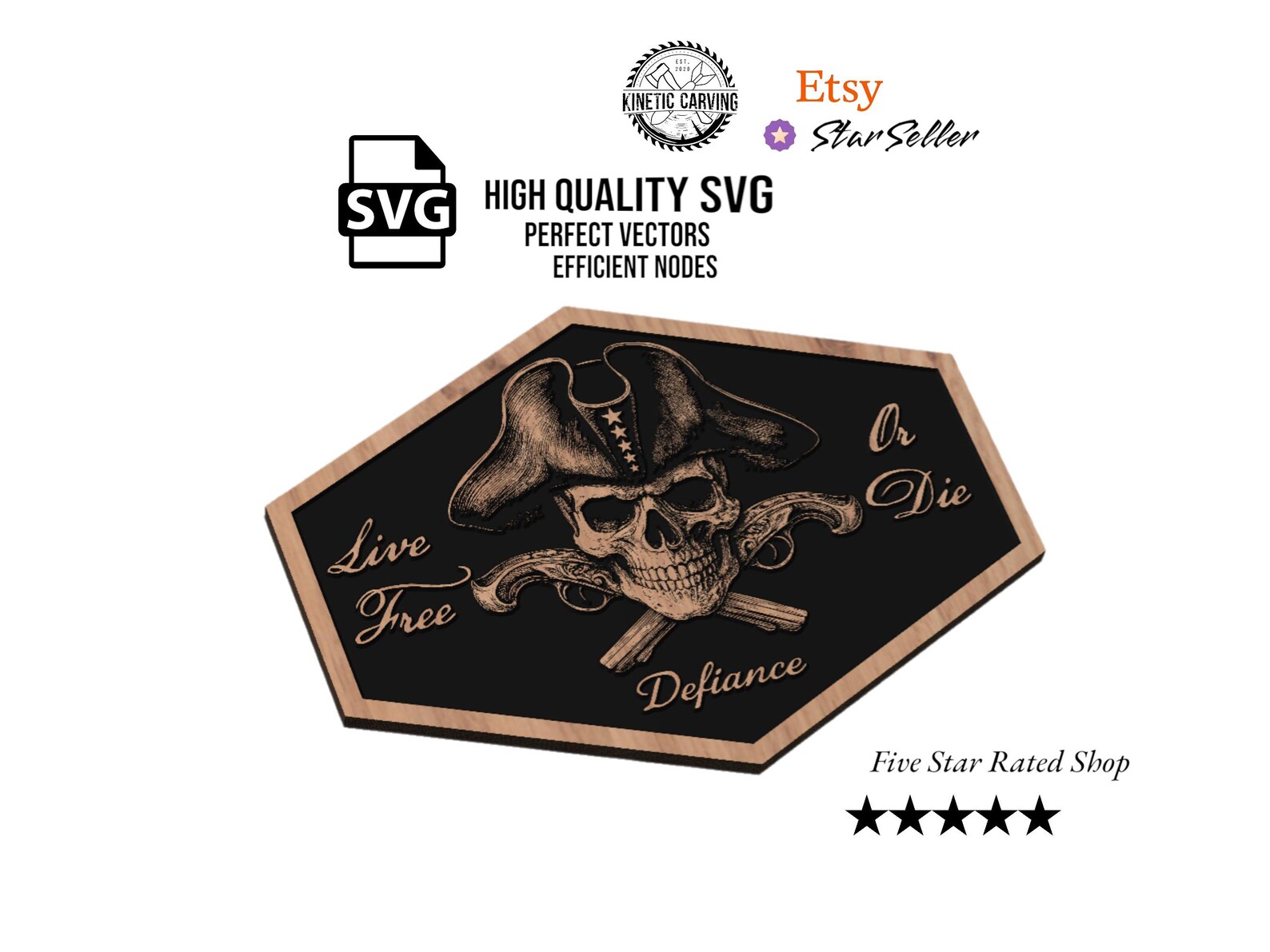Patriot Skull SVG: Live Free or Die, CNC Laser Cut File (digital ...